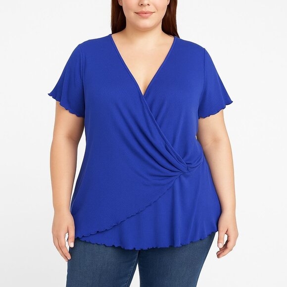Lane Bryant | Tops | New Lane Bryant Womens Flutter Sleeve Knit Wrap ...